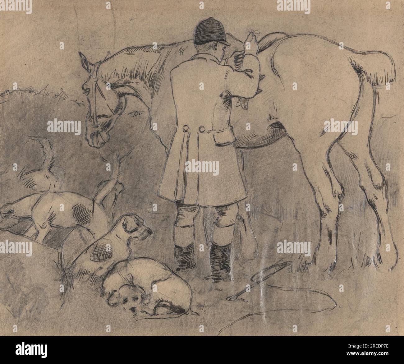 Huntsman and Hounds circa 1896 by Robert Bevan Stock Photo - Alamy