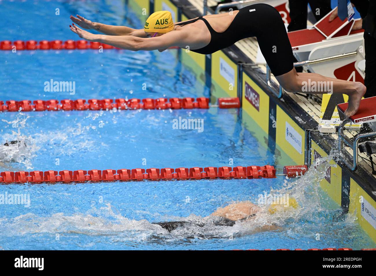 Fukuoka, Japan. 27th July, 2023. Brianna Throssell (top) of Team ...