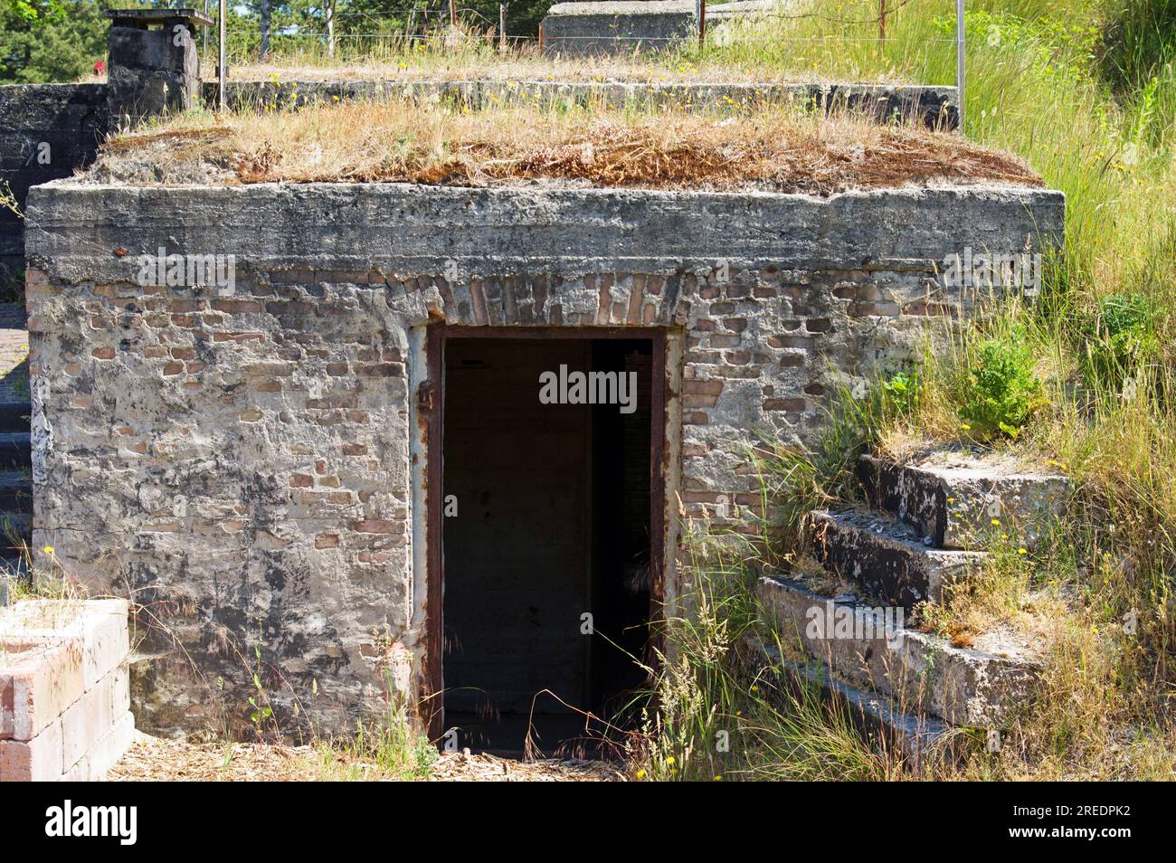 Entrance of a second world war bunker that is part of the Atlantic Wall ...