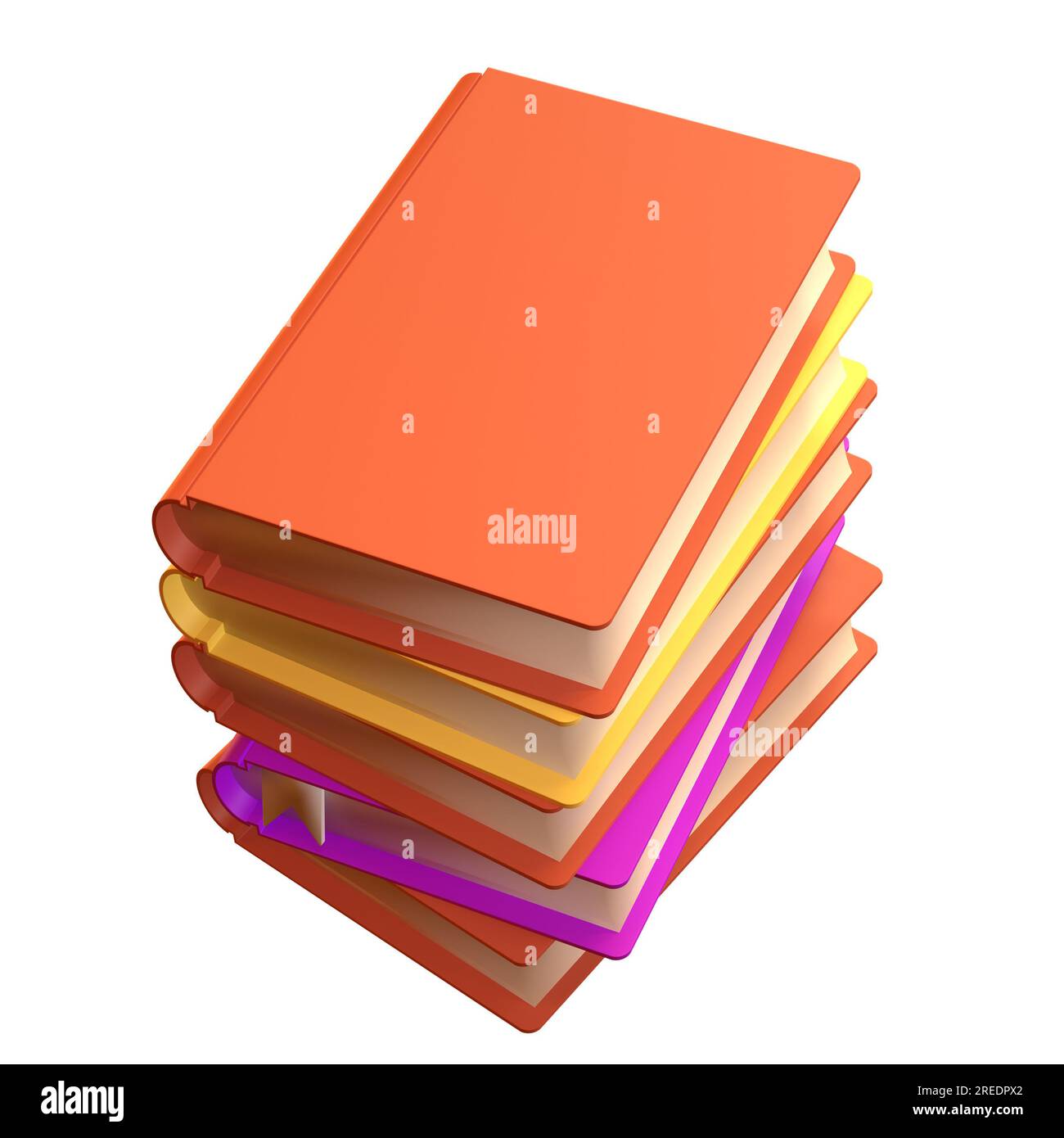 3D Stack of Closed Books Icon Isolated with clipping path. Render ...