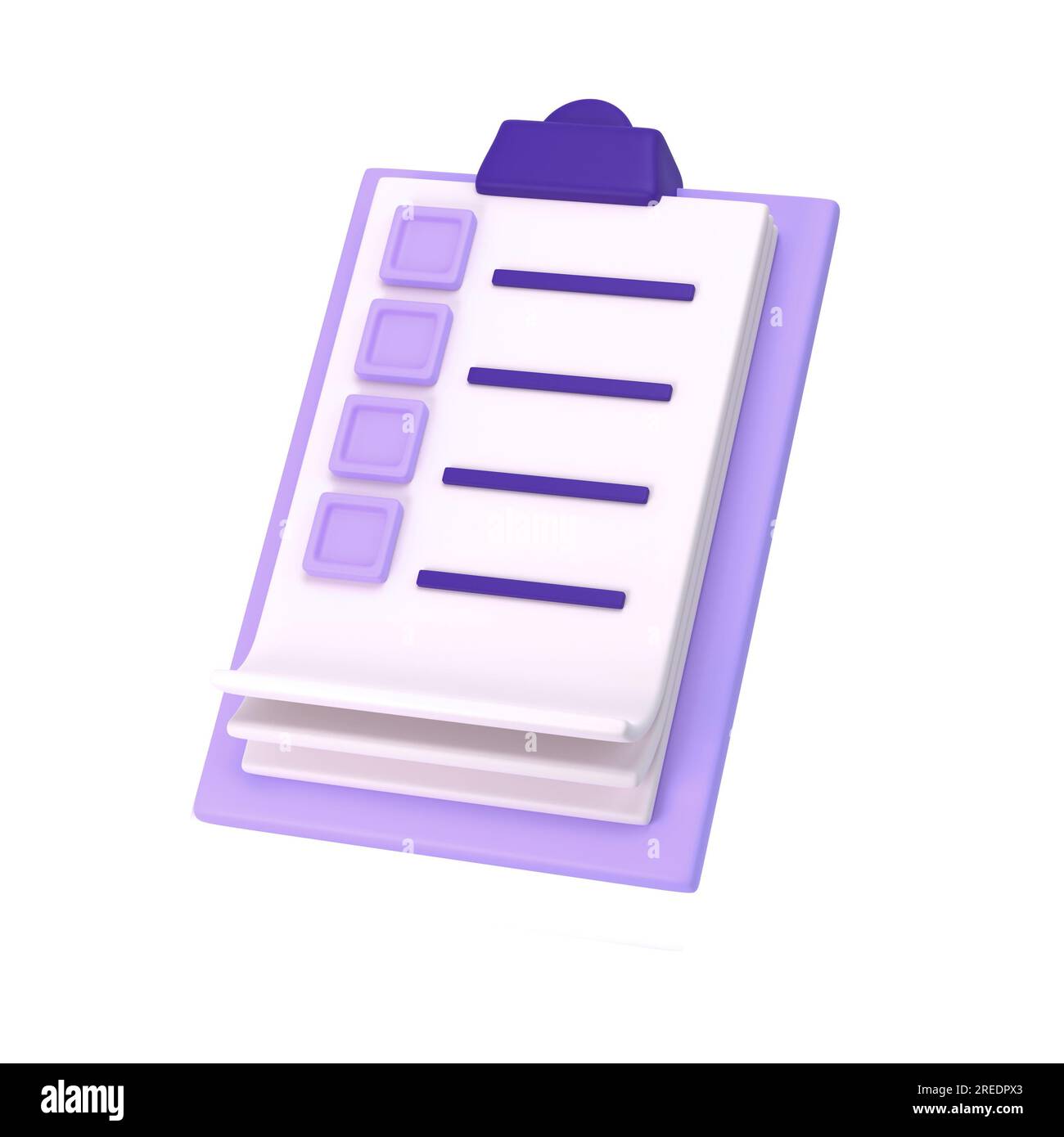 3d white clipboard icon task management todo check list on lilac plane ...