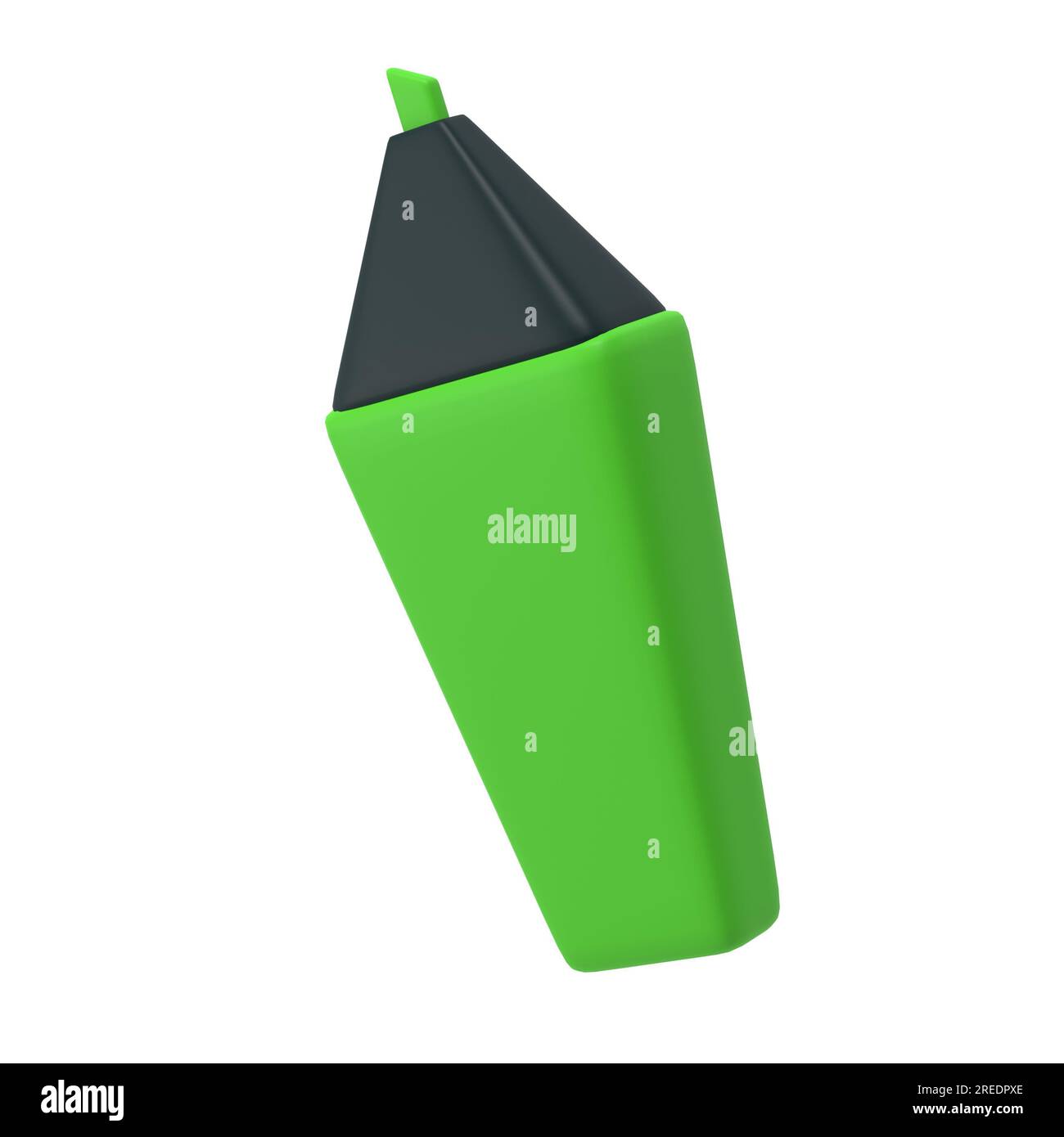3d green highlighter marker icon for school office. Stationery ...