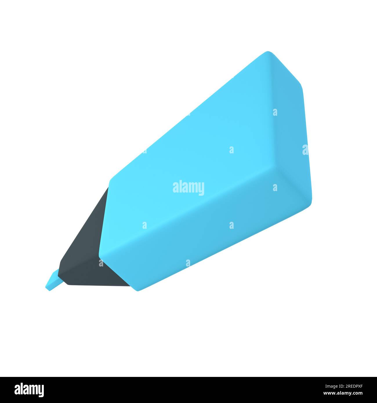 3d blue highlighter marker icon for school office. Stationery important ...