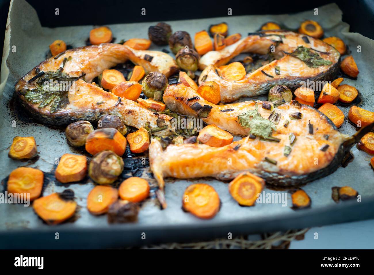 Preparing fresh nice fish in kitchen at home Stock Photo - Alamy