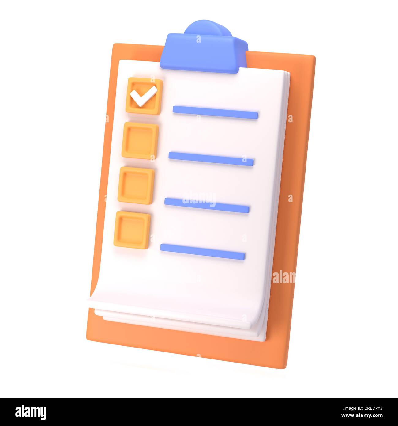 3d white clipboard icon task management todo check list on orange plane ...