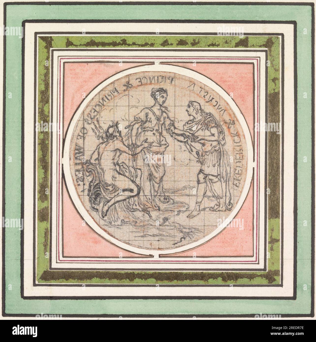 Design for a Medal: Frederick and Augusta, Prince and Princess of Wales ...