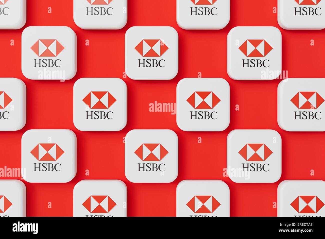 LONDON, UK - July 2023: HSBC bank company logo. 3D Rendering Stock ...