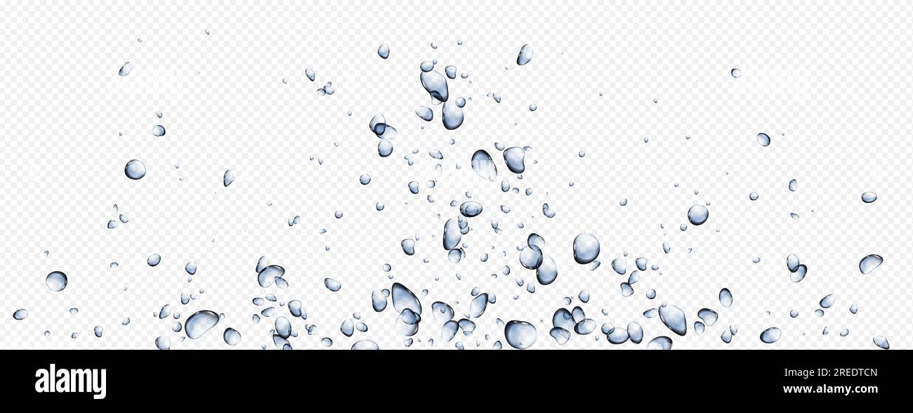 Realistic underwater air bubbles on transparent background. Vector ...