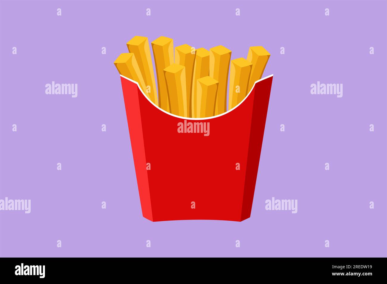Graphic flat design drawing stylized french fries store logo. Delicious ...