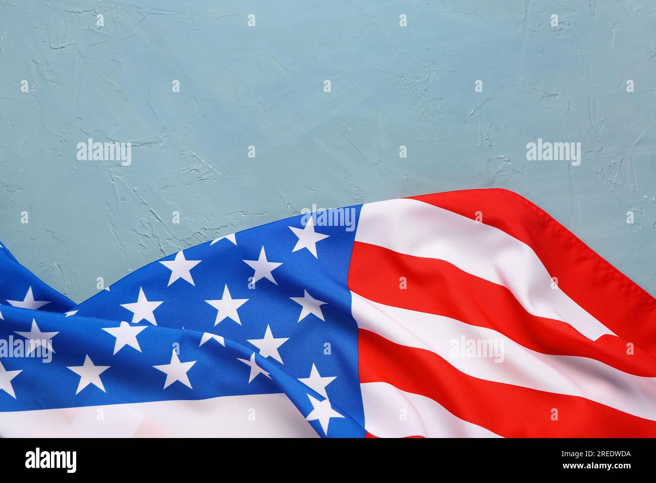 Flag of USA on blue background Stock Photo - Alamy