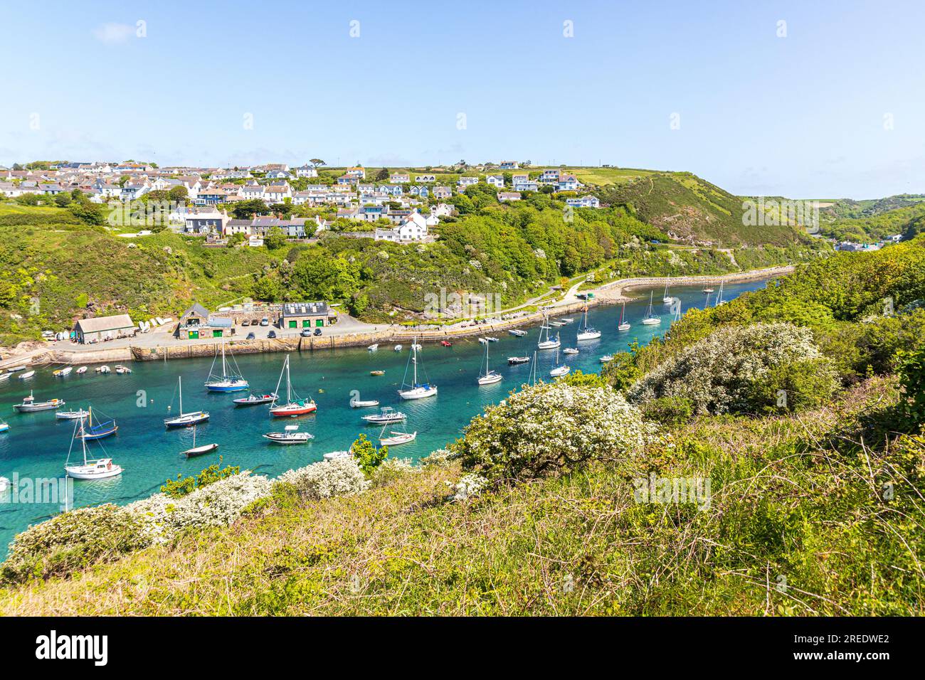Solva Harbour in the estuary of the River Solva viewed from The Gribin ...