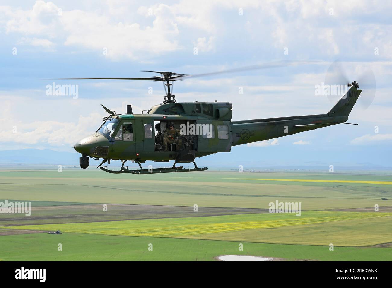 A UH-1N Huey Helicopter during a demonstration at Malmstrom Air Force ...