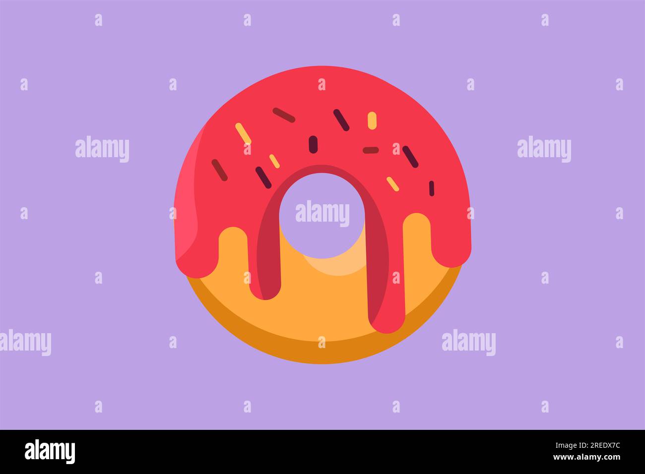 Graphic flat design drawing stylized donut store logo label. Emblem ...