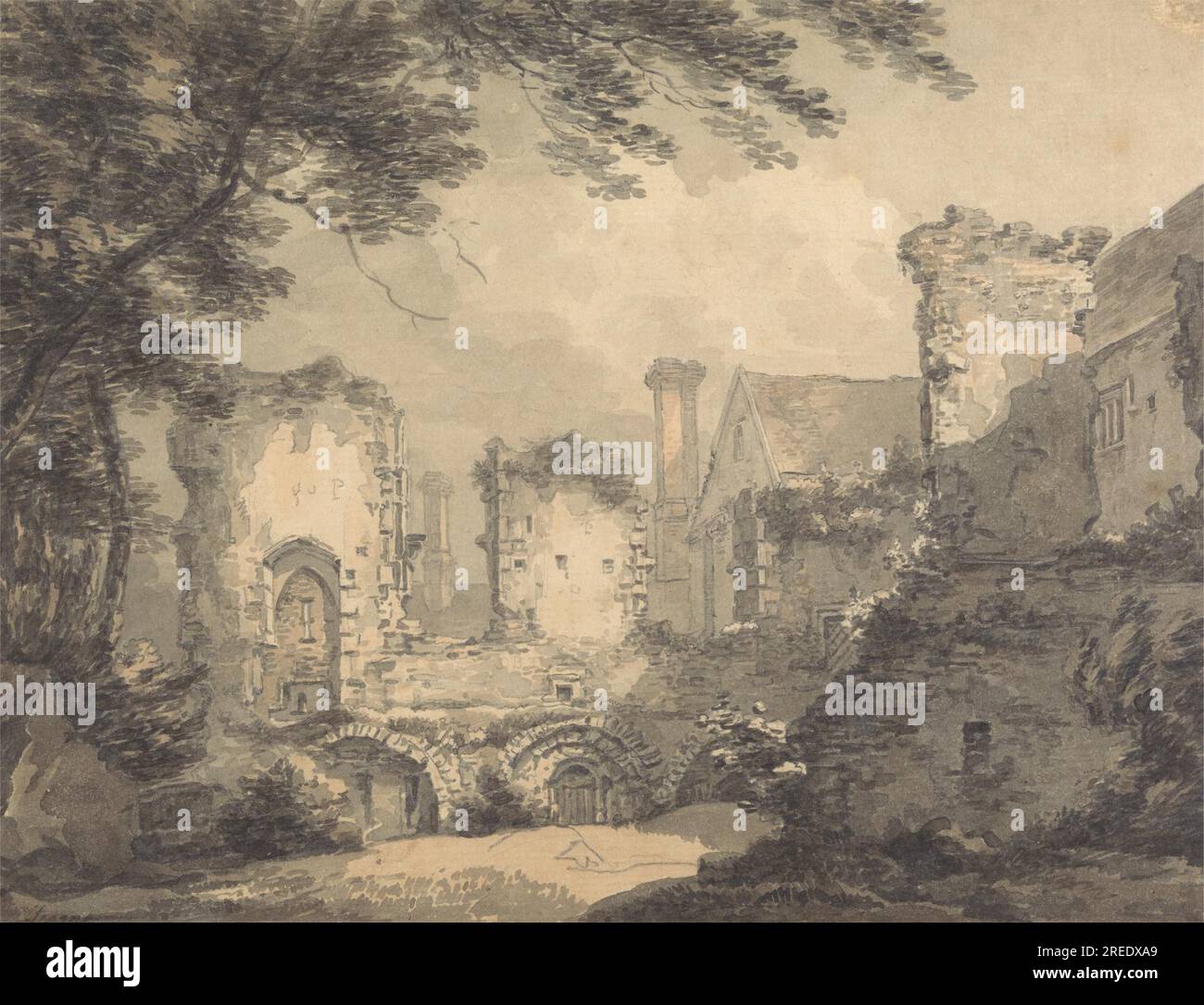 Castle Acre Priory 1771 by Thomas Hearne Stock Photo - Alamy