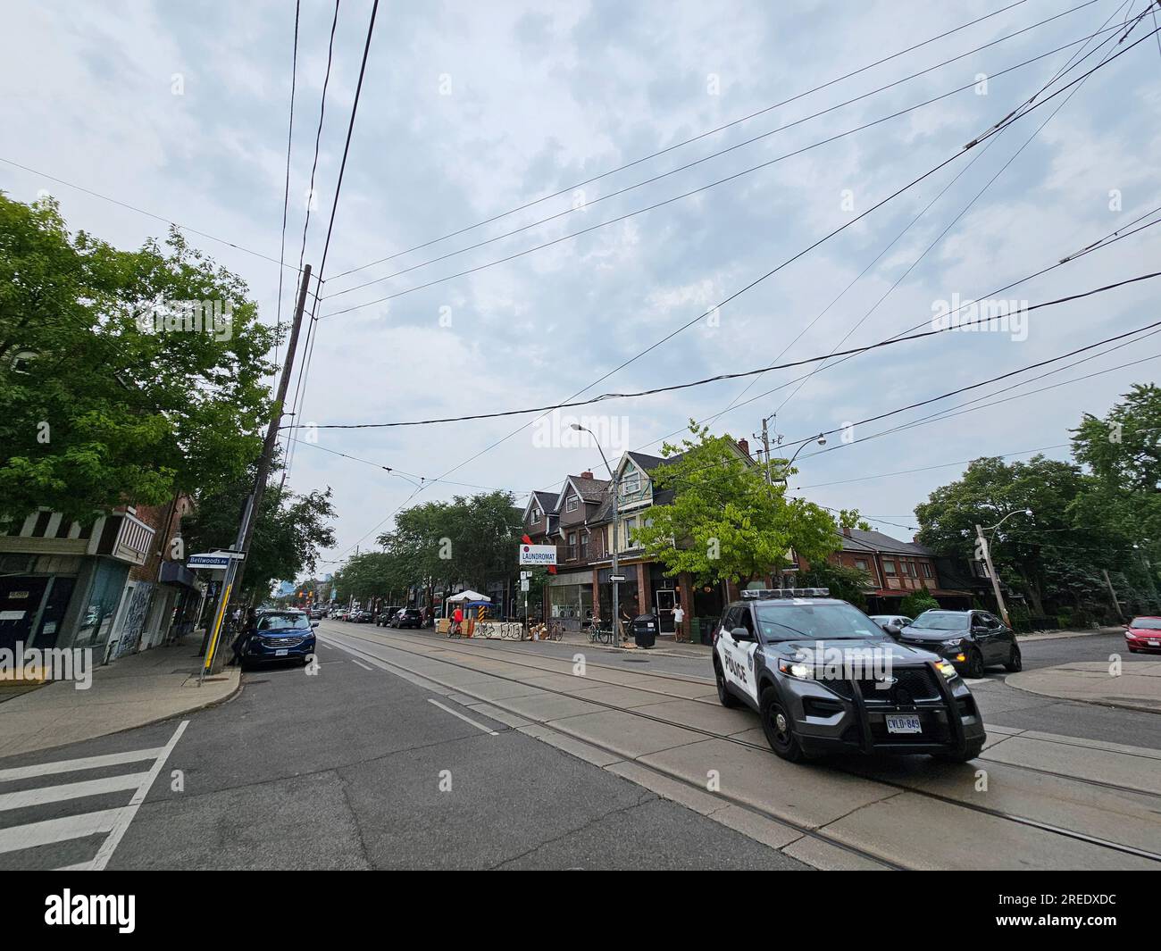 Toronto, Canada. 26th July, 2023. A police vehicle crosses the ...