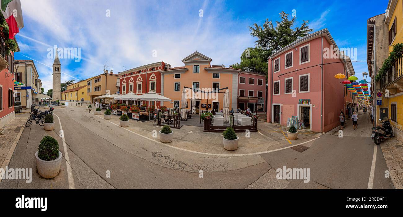 View over central square of Novigrad in Croatia during daytime in ...