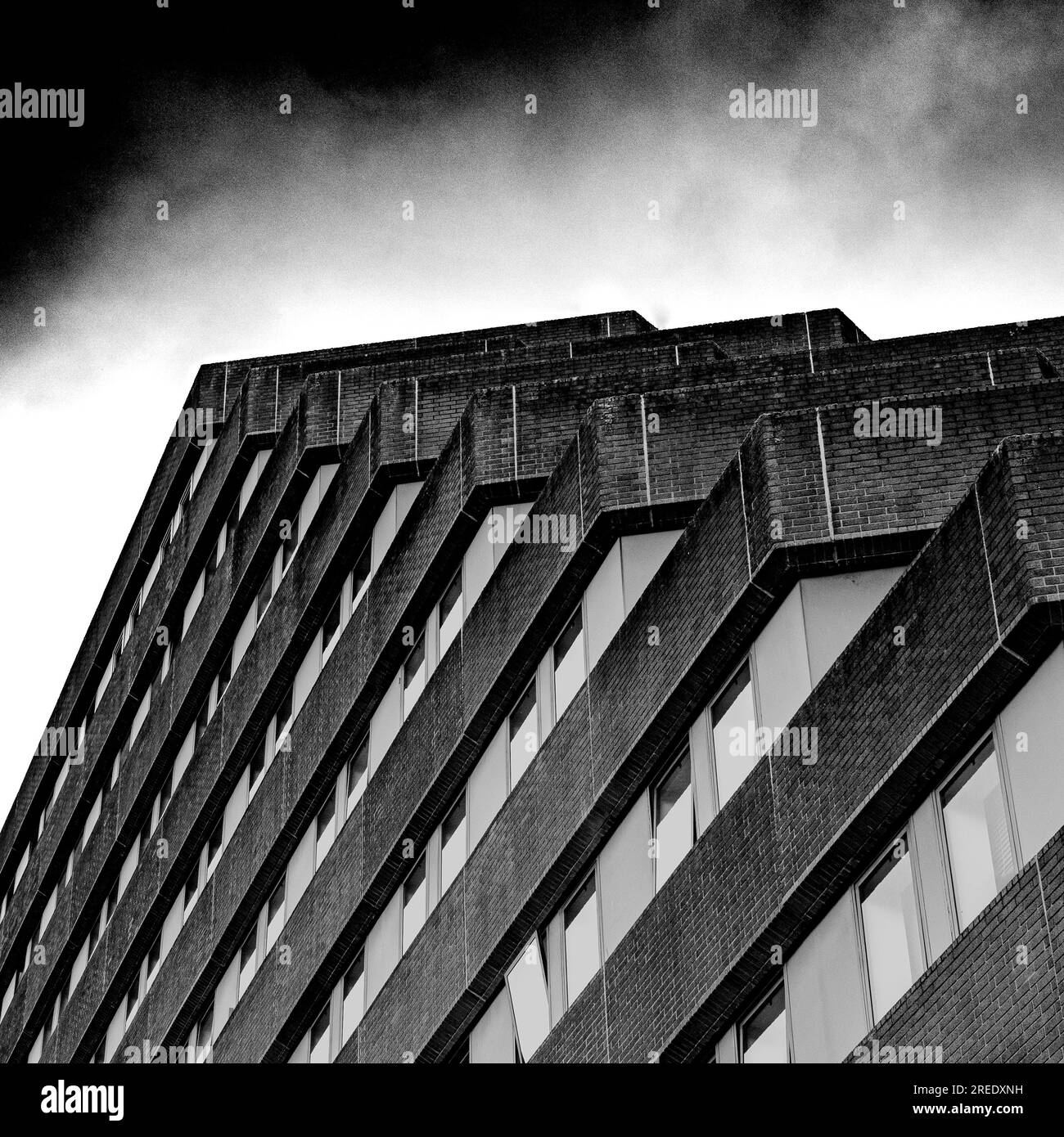 Moorfoot brutalist building black and white Sheffield Stock Photo - Alamy