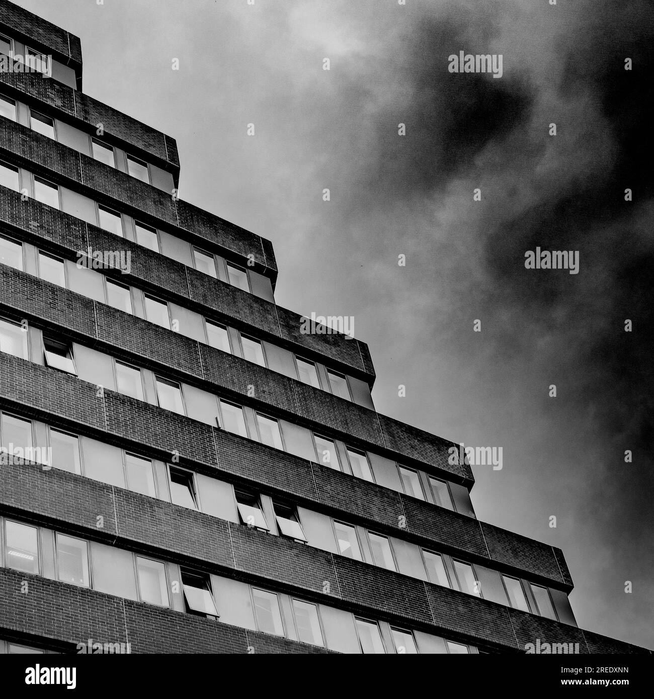 Moorfoot brutalist building black and white Sheffield Stock Photo - Alamy