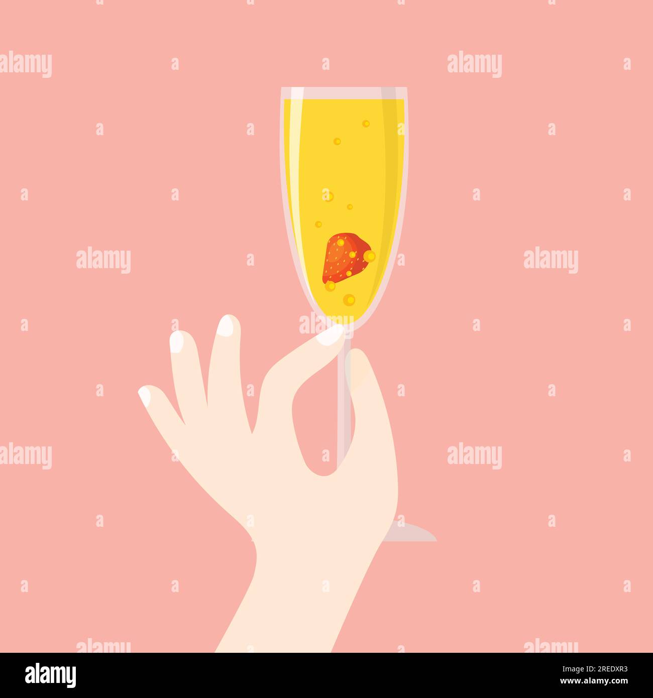 Prosecco with green background Stock Vector Images - Alamy