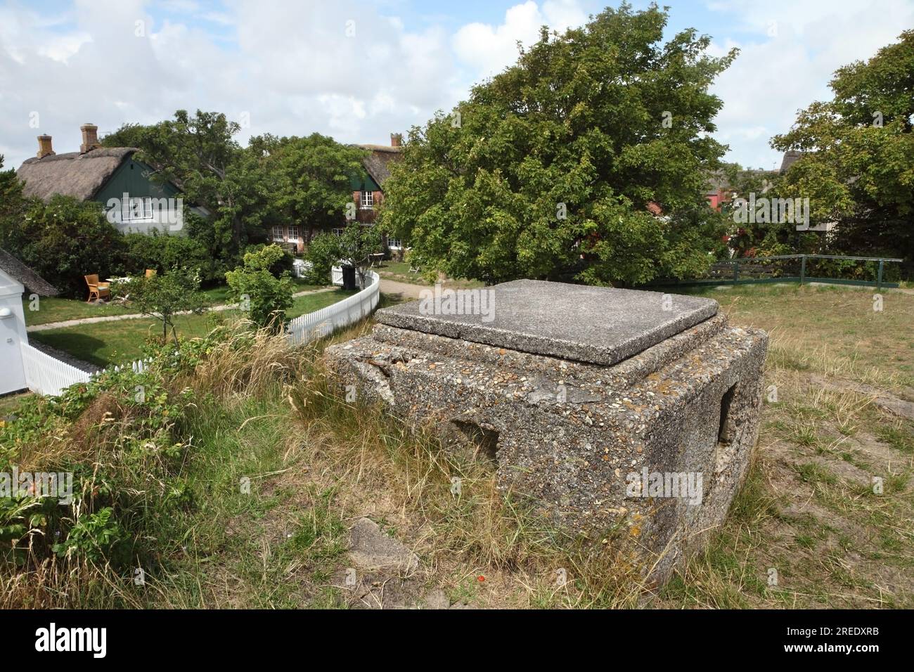 Defensive German World War 2 bunker at the village of Sønderho, Fano ...