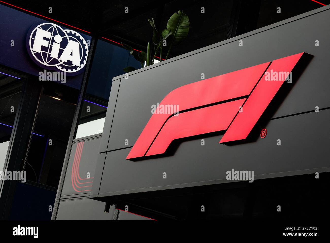 Stavelot, Belgium, 27/07/2023, F1 & FIA logo during the 2023 Formula 1 ...