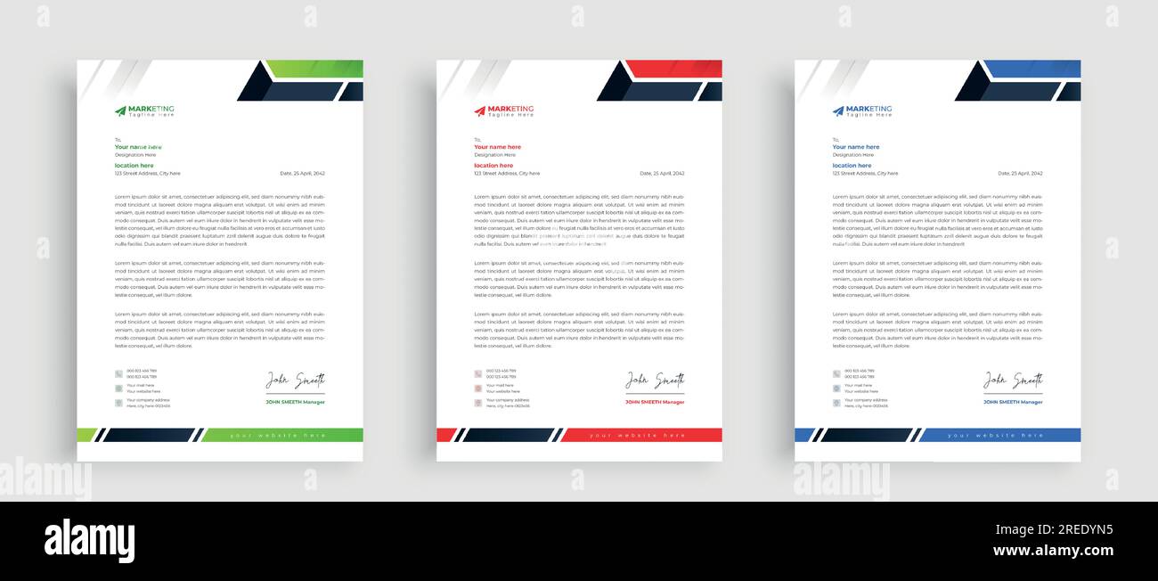 Professional corporate business stationery letterhead template design ...