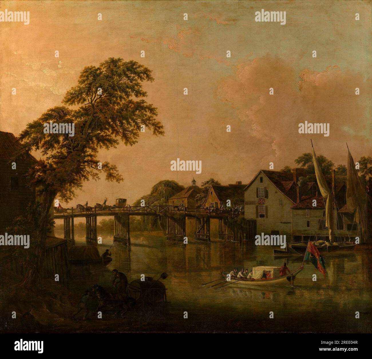 The Thames at Windsor Bridge 1798 by John Thomas Serres Stock Photo - Alamy