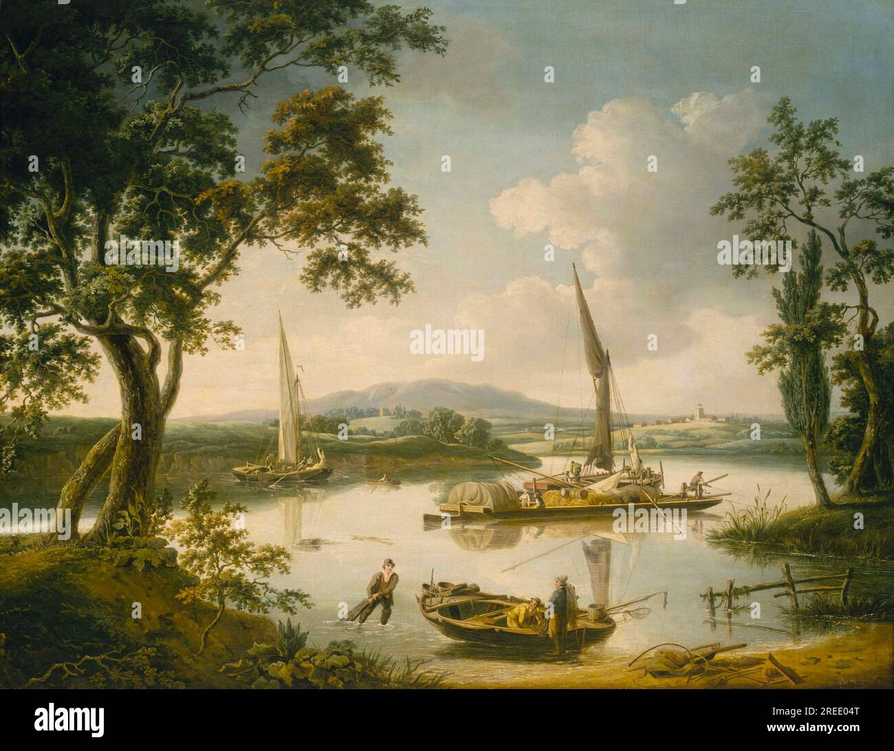 The Thames at Shillingford 1823 by John Thomas Serres Stock Photo - Alamy