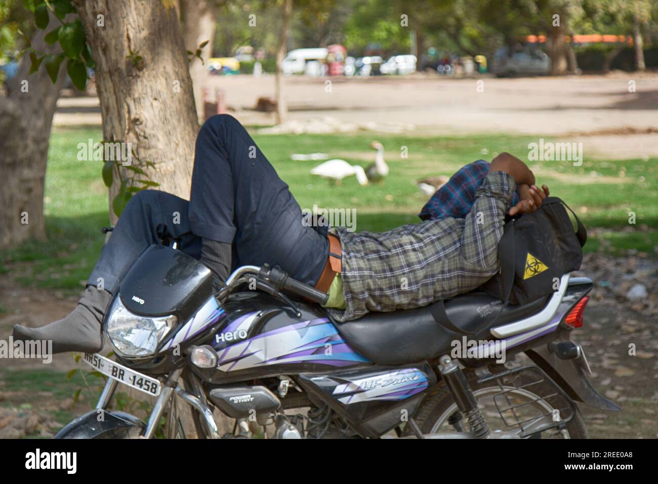 Biker sleeping hi-res stock photography and images - Alamy