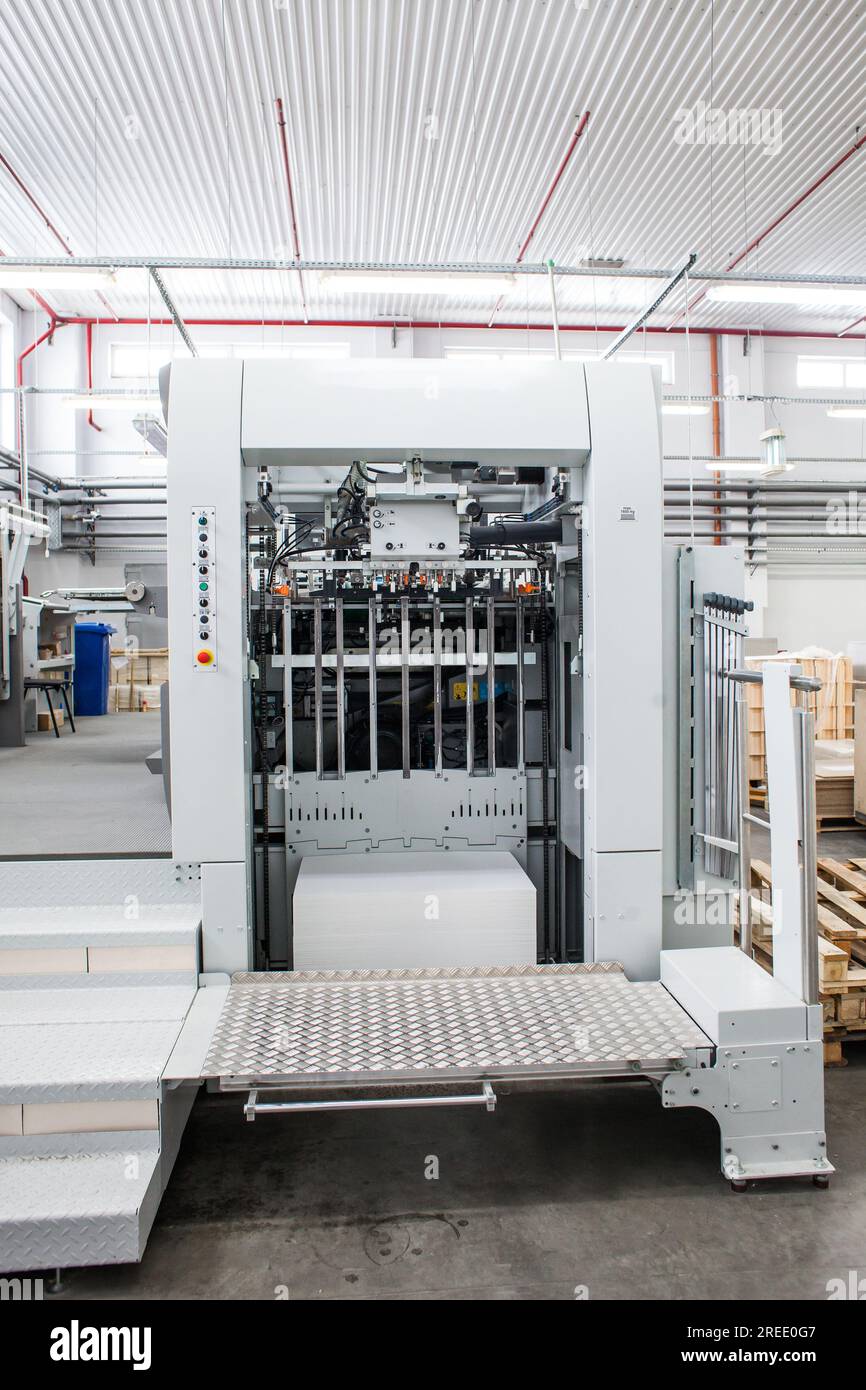 The equipment for a press. Offset machine at the printing manufacturing ...