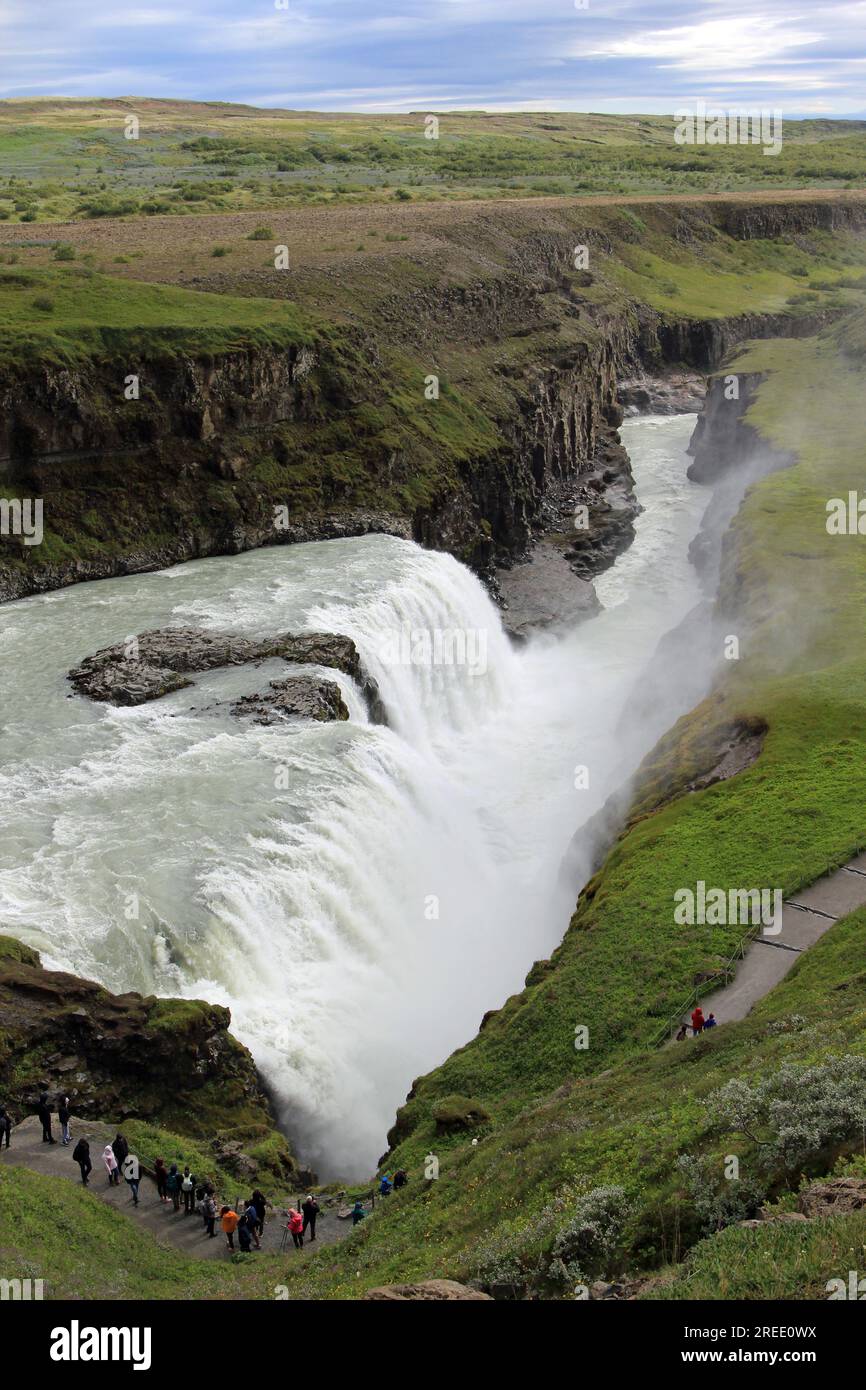 Gullfoss Waterfalls Golden Circle Area Iceland Stock Photo - Alamy