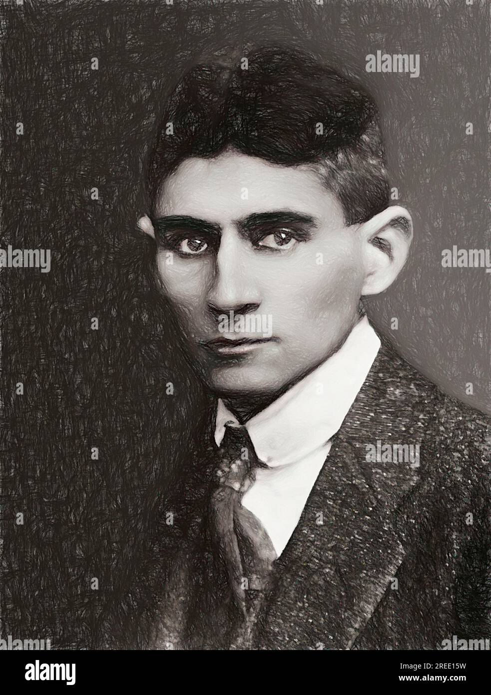 Portrait of Franz Kafka, 1883 – 1924, German-speaking Bohemian novelist ...