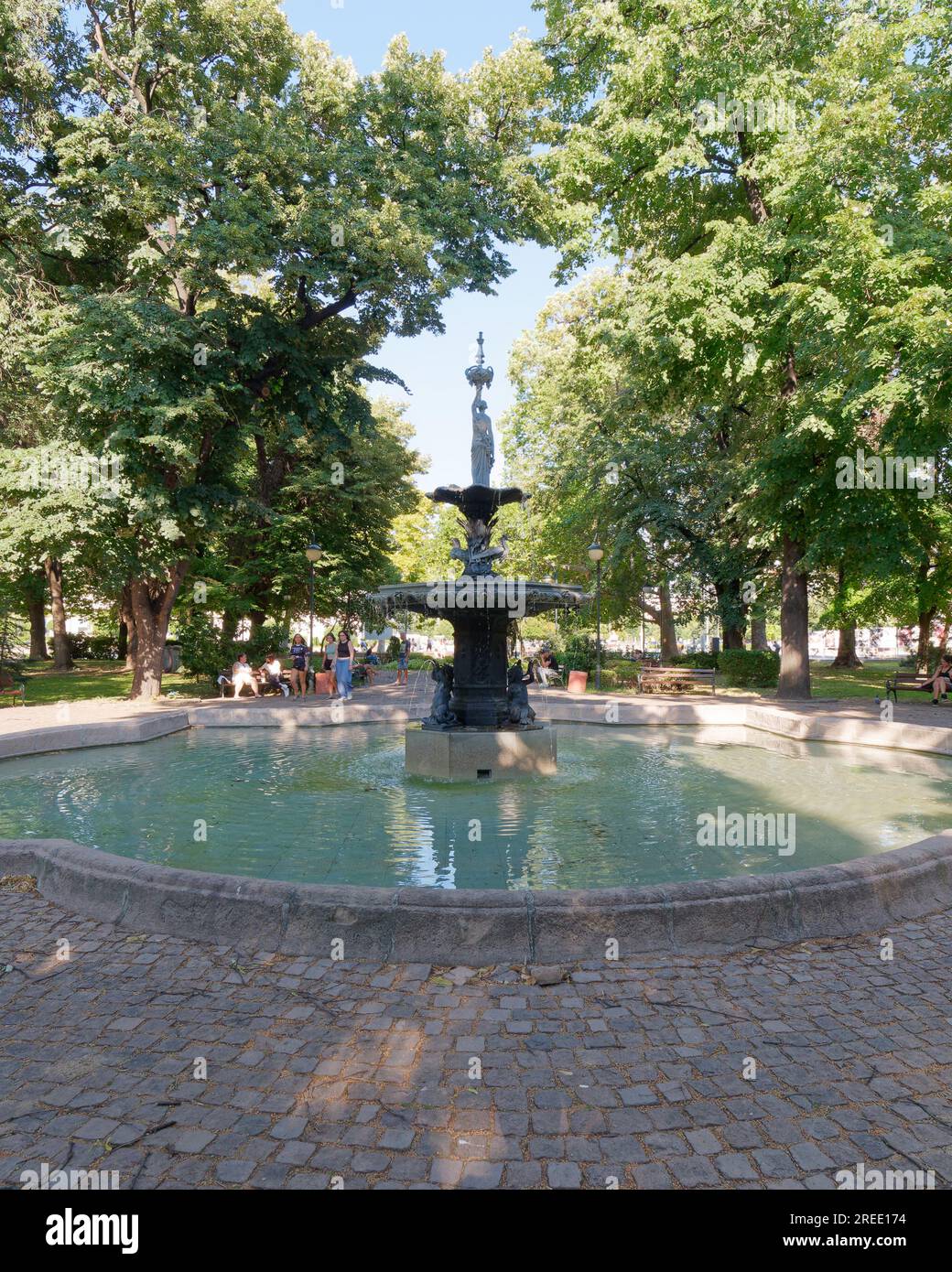 Park with fountain n the centre of Plovdiv, Bulgaria Stock Photo - Alamy