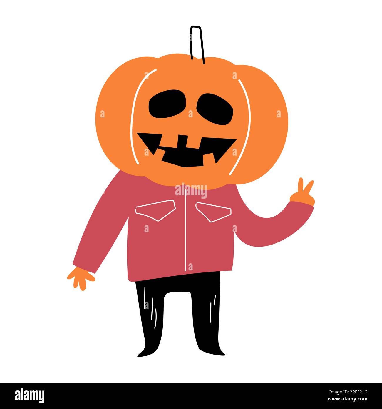 Man with pumpkin head . Halloween cartoon characters . Vector Stock ...