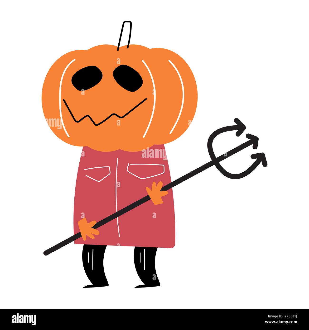 Man with pumpkin head . Halloween cartoon characters . Vector Stock ...