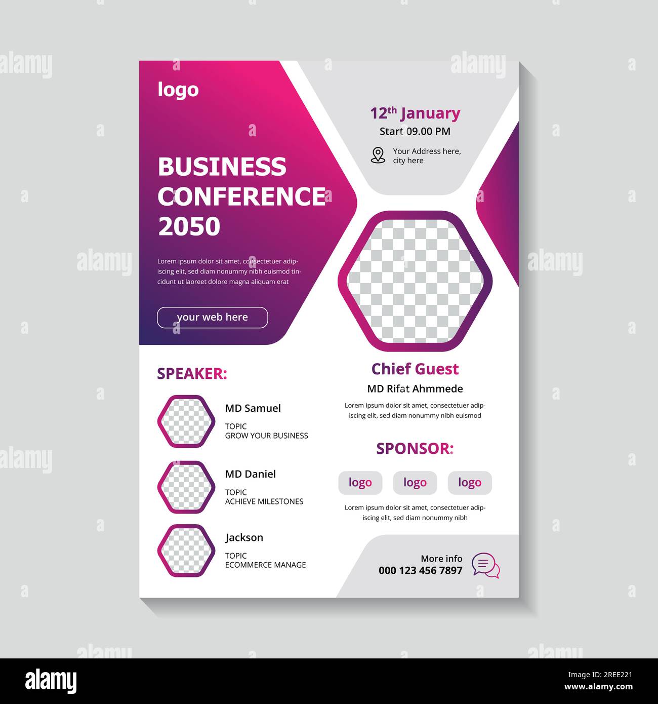 Corporate business conference template, business flyer design Stock ...