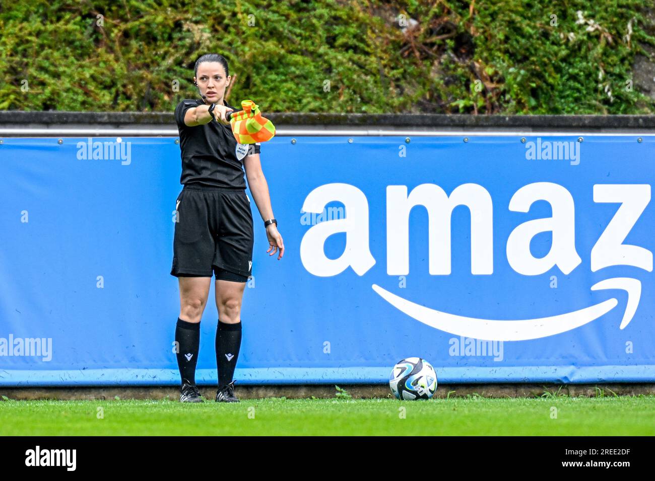 Tubize, Belgium. 27th July, 2023. assistant referee Eicmily Carney ...