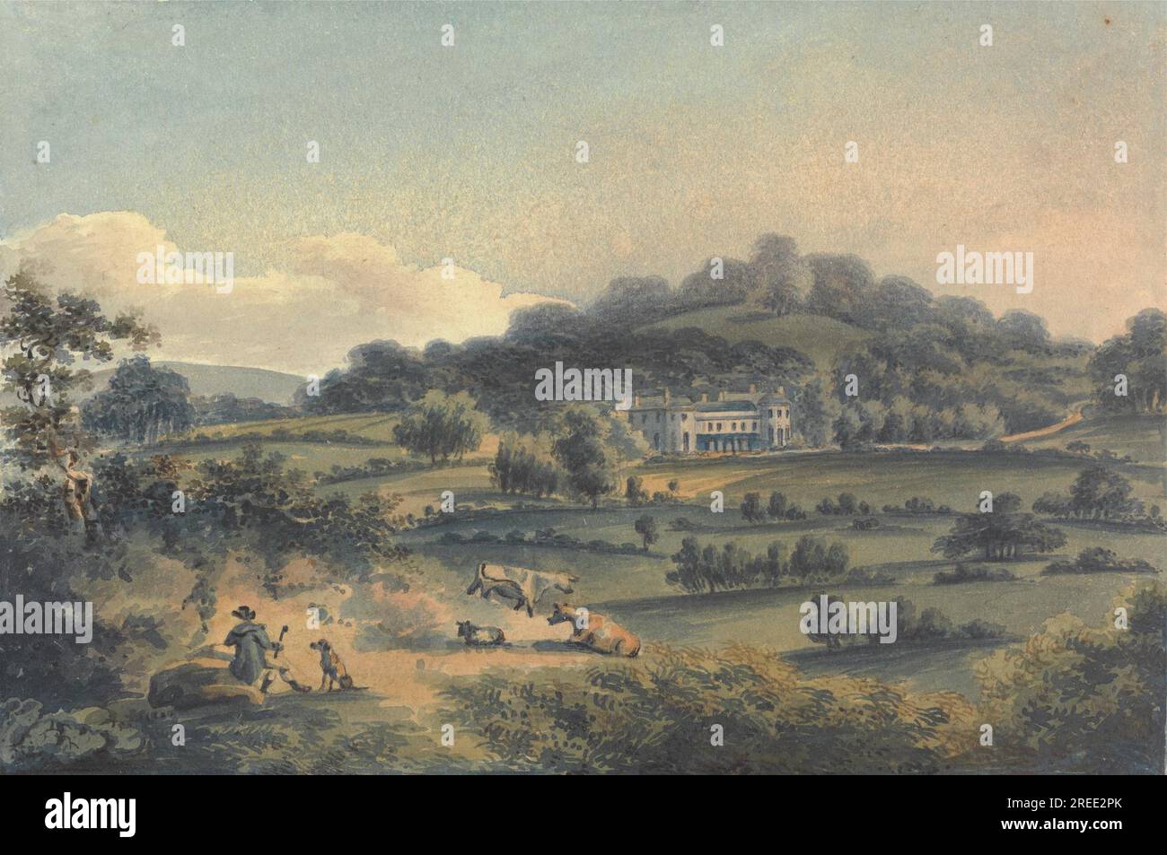 The Villa of - Groote Esq near Bromley Kent circa 1812 by John Hassell ...