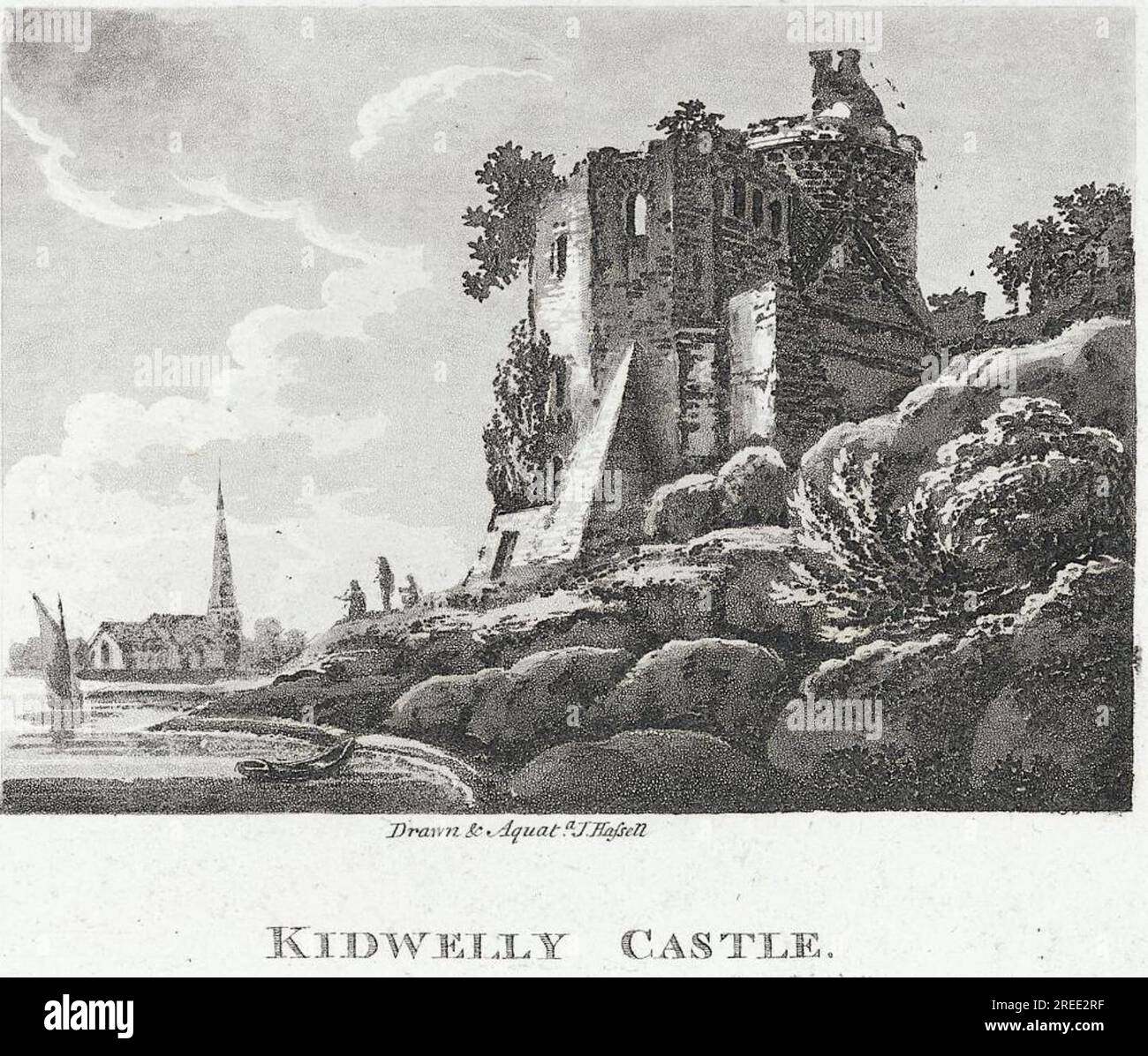 Kidwelly Castle 1806 by John Hassell Stock Photo - Alamy