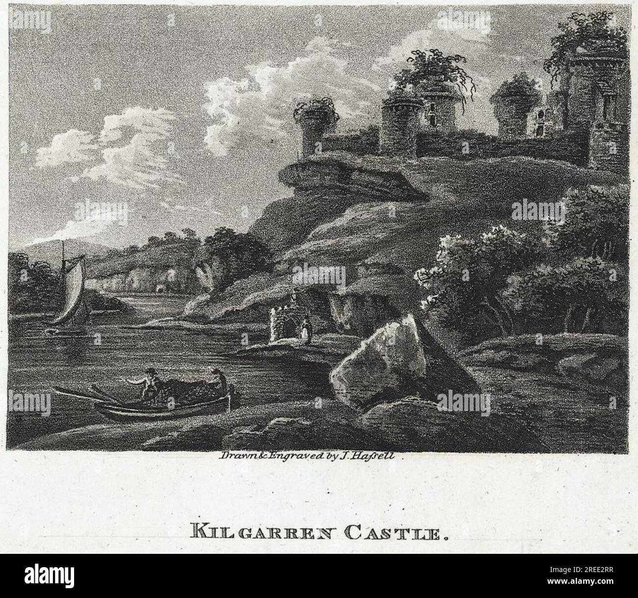Kilgarren Castle 1807 by John Hassell Stock Photo - Alamy