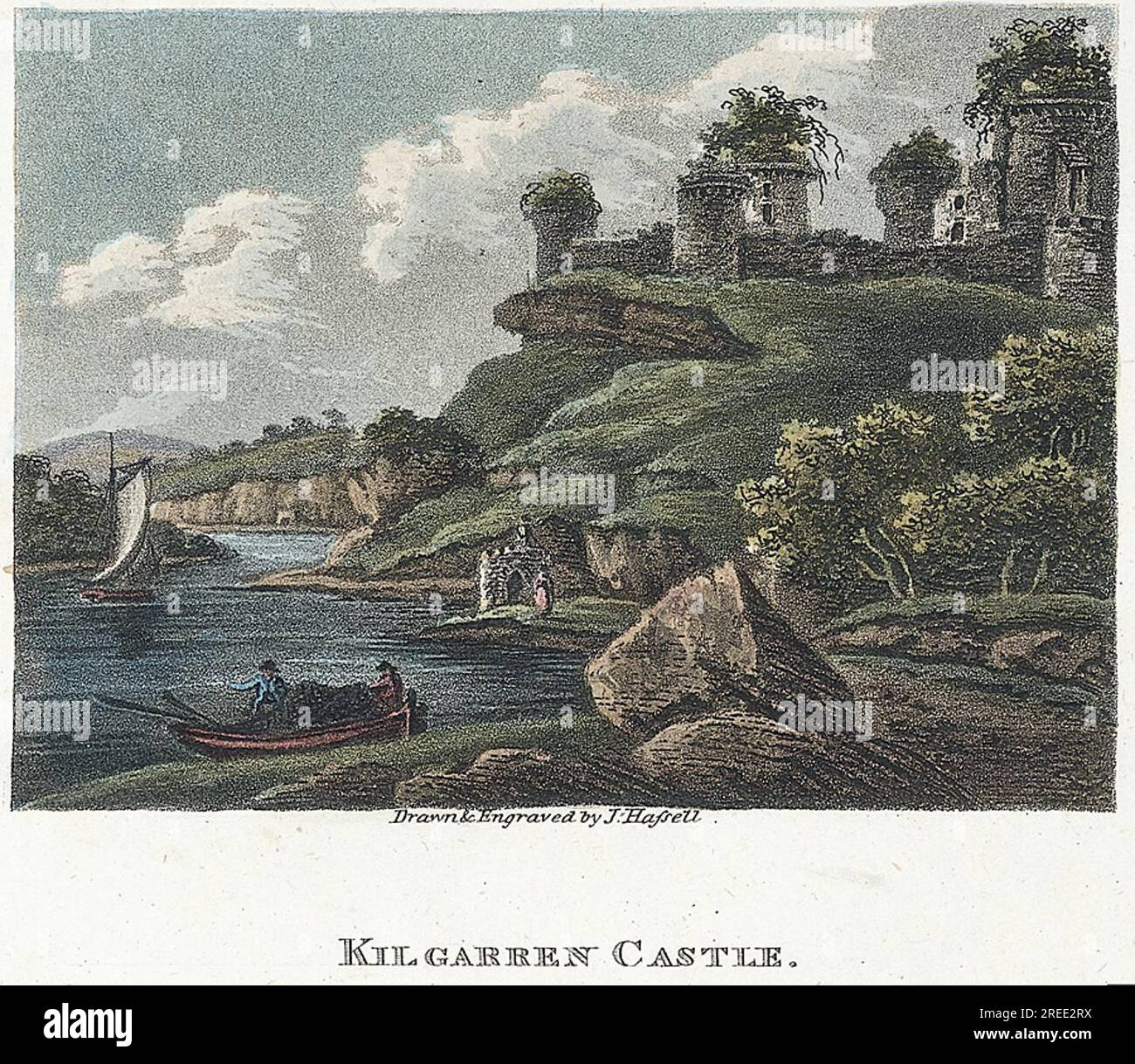 Kilgarren Castle 1807 by John Hassell Stock Photo - Alamy