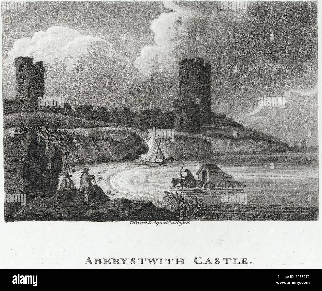 Aberystwith Castle 1806 by John Hassell Stock Photo - Alamy