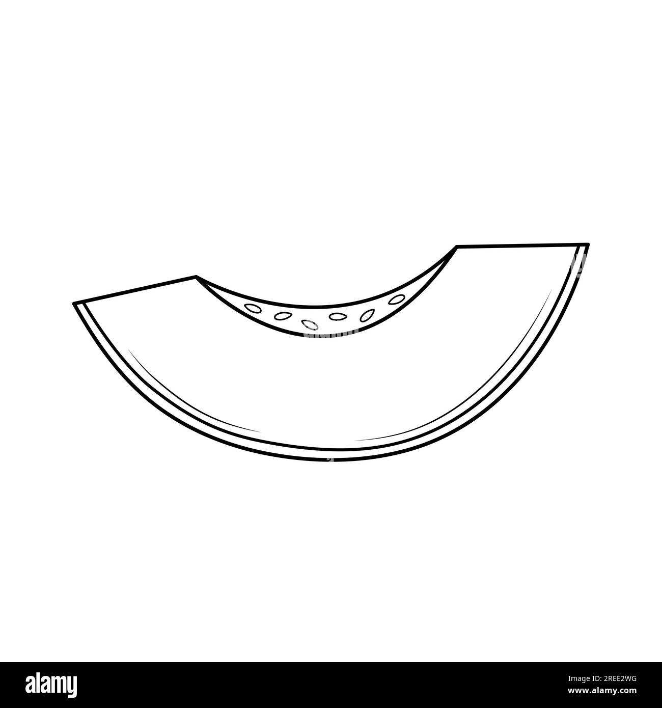 Melon slice. Hand drawn sketch icon of fruit. Isolated vector ...
