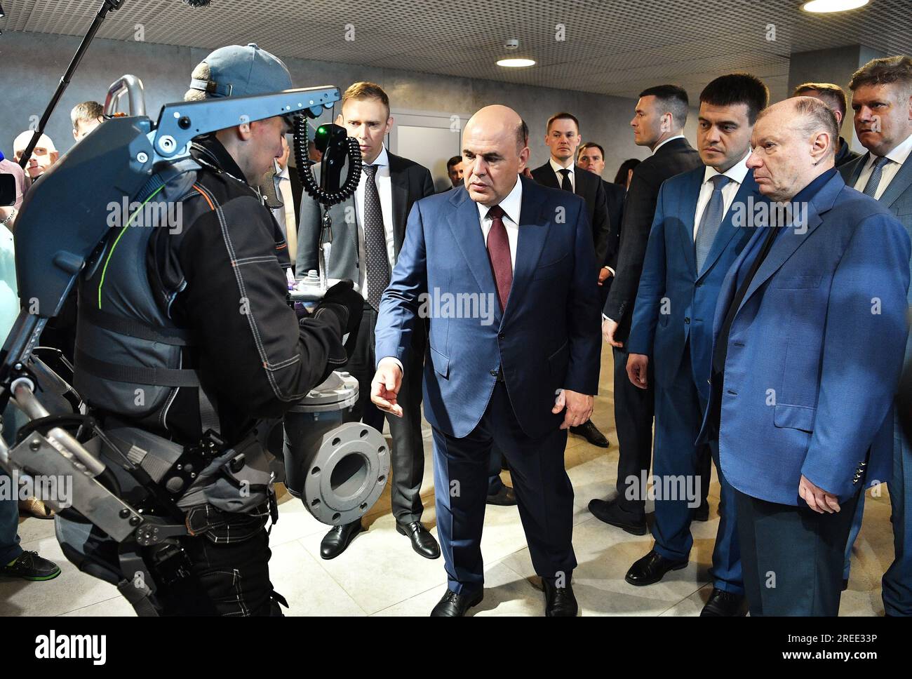 Krasnoyarsk Region, Norilsk, Russia. 27th July, 2023. From right to left: Vladimir Potanin, CEO ...