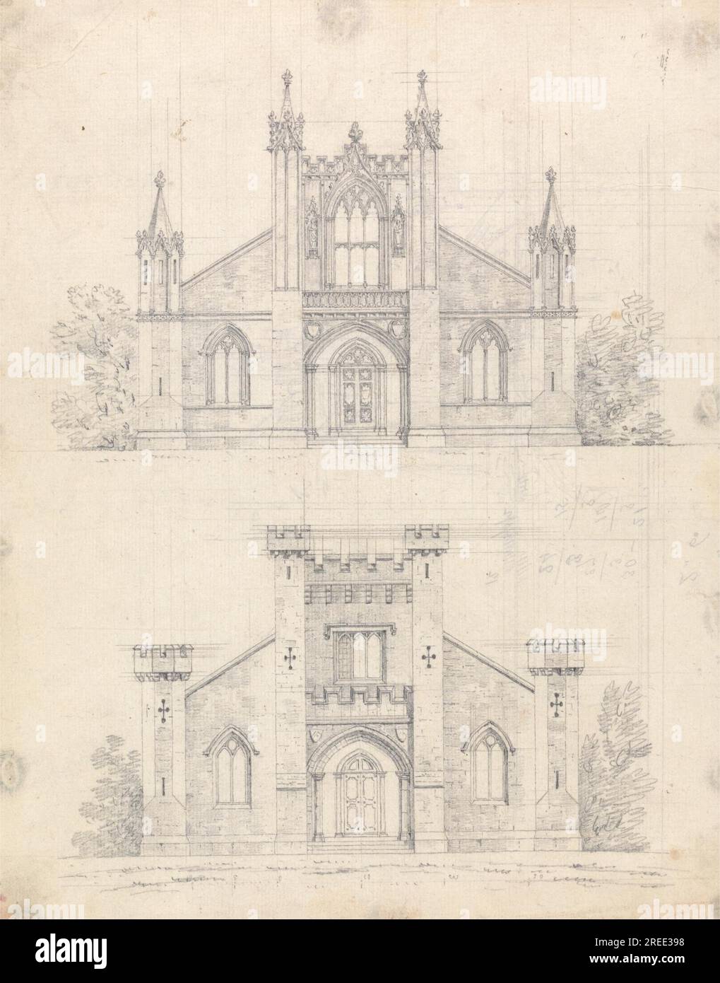 Preparatory drawing for Designs 12 and 13, Plate 10 of A Collection of ...