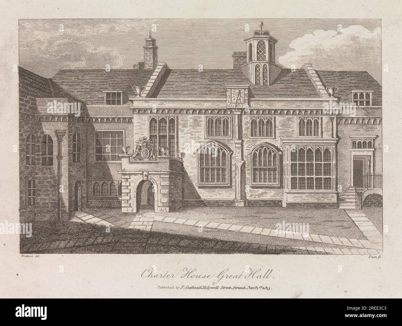 Charter House, Great Hall 1813 by Edward Pryce Owen Stock Photo - Alamy