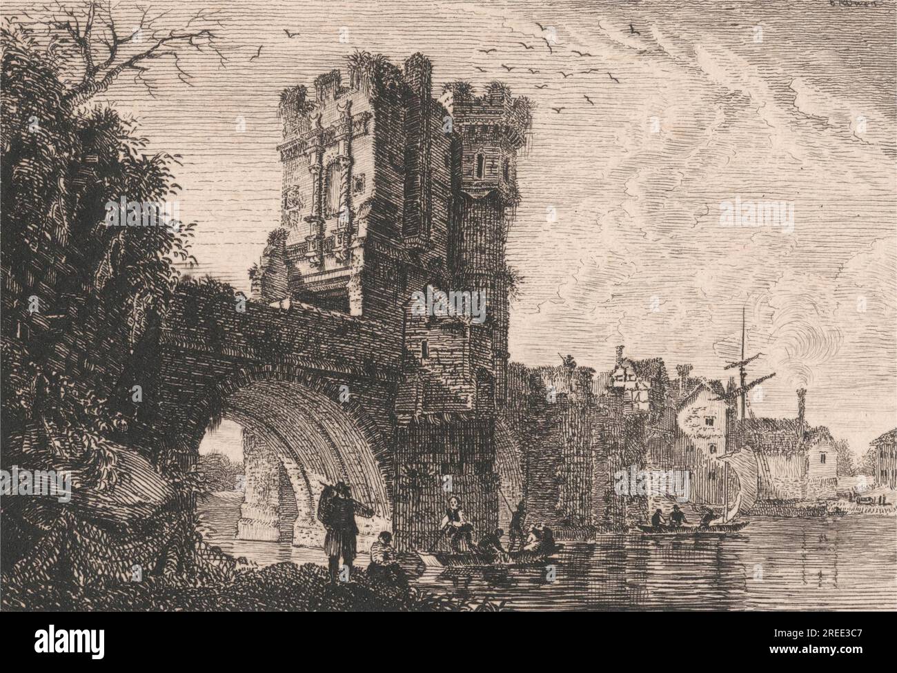 The Old Welsh Bridge at Shrewsbury by Edward Pryce Owen Stock Photo - Alamy