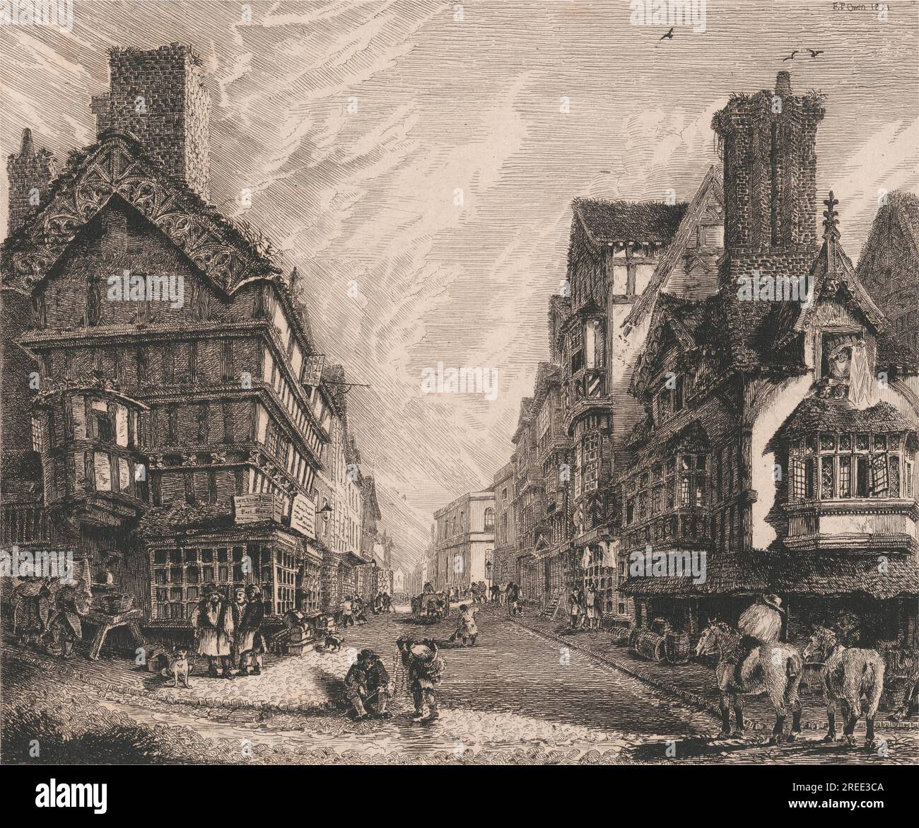 High Street, Shrewsbury by Edward Pryce Owen Stock Photo - Alamy