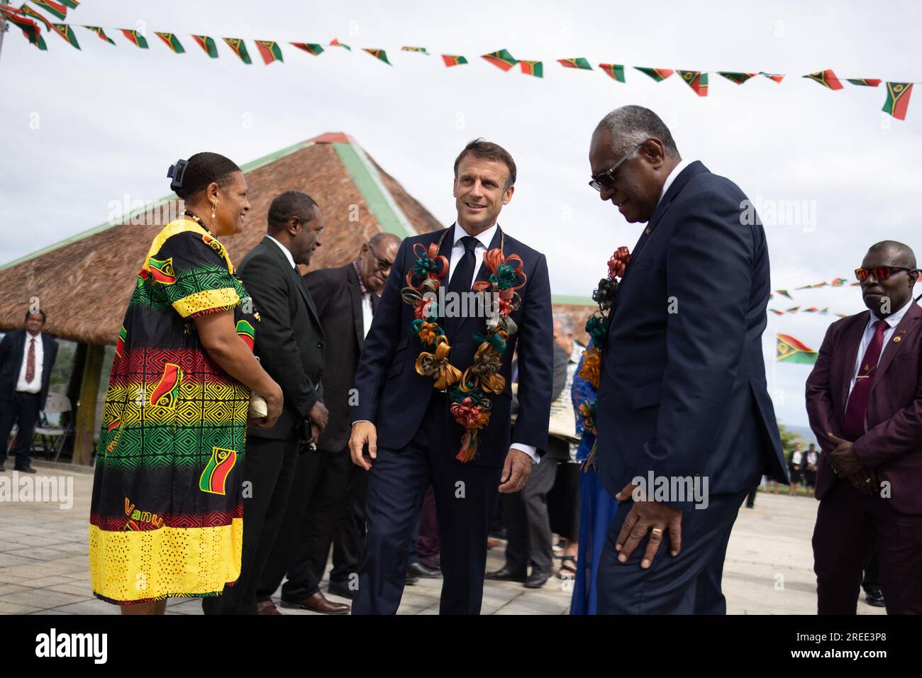 Port Vila, Vanuatu. 27th July, 2023. French President Emmanuel Macron ...
