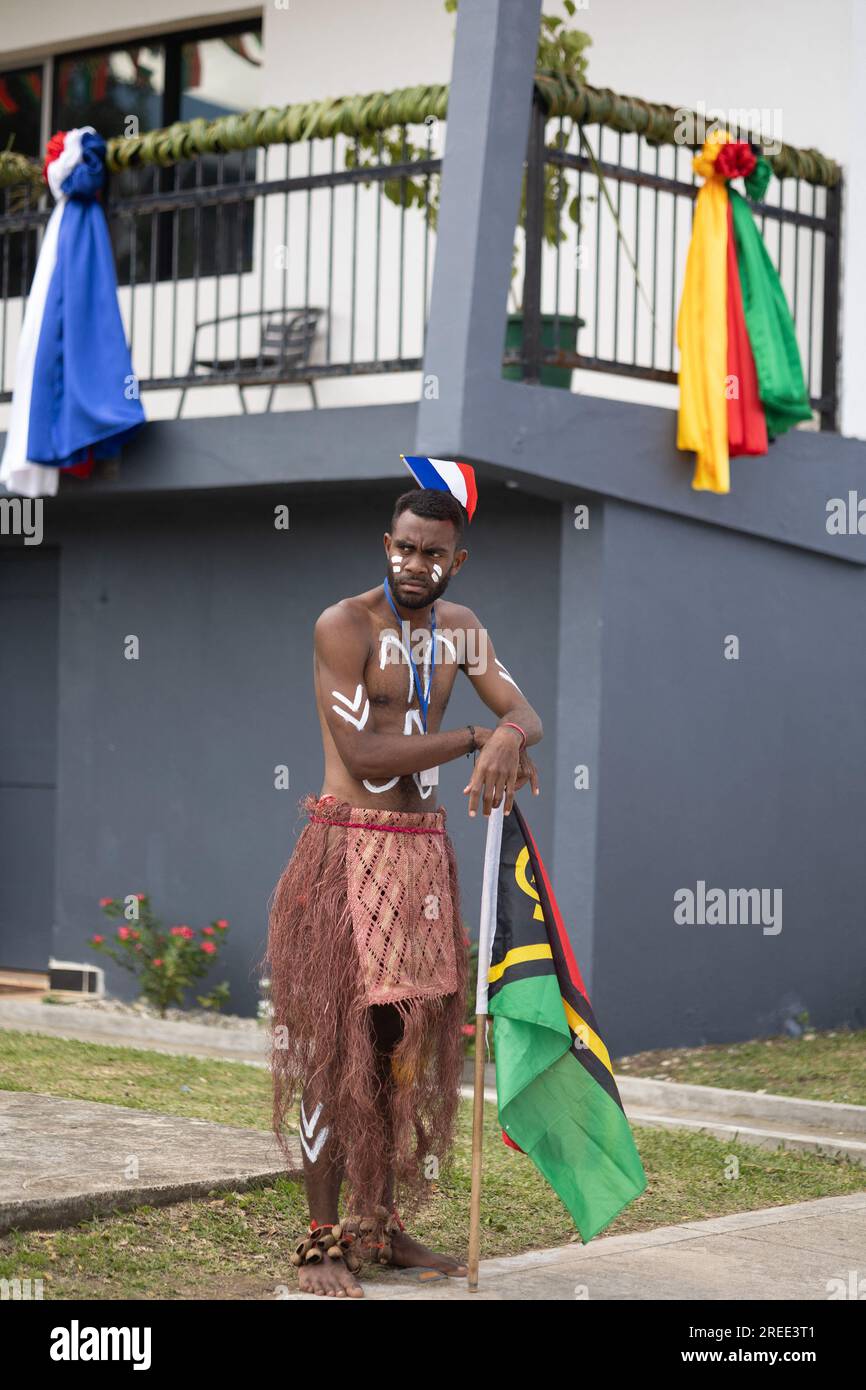 Port Vila, Vanuatu. 27th July, 2023. People dress in traditional ...